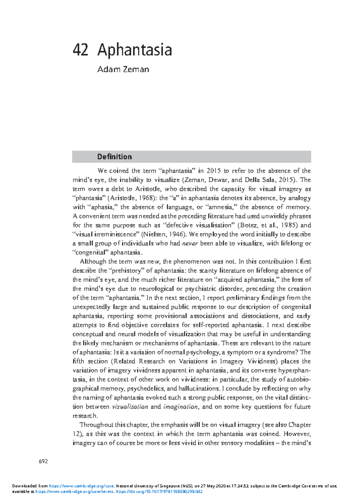 Aphantasia - 42 Aphantasia Adam Zeman Definition We coined the term ...