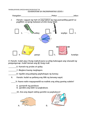 V2 Summative TEST - Mathematics I - Quarter 1 - Pangalawang LINGGUHANG ...