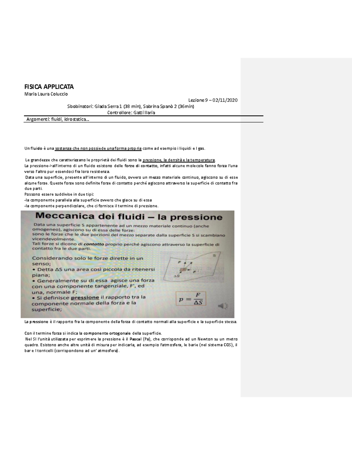 NONA Lezione Fisica - FISICA APPLICATA Maria Laura Coluccio Lezione 9 ...