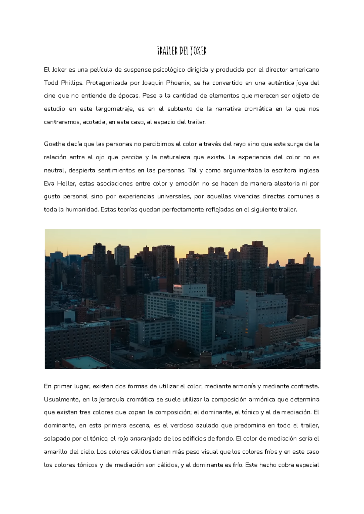 Práctica color - Práctica - TRAILER DEL JOKER El Joker es una película ...