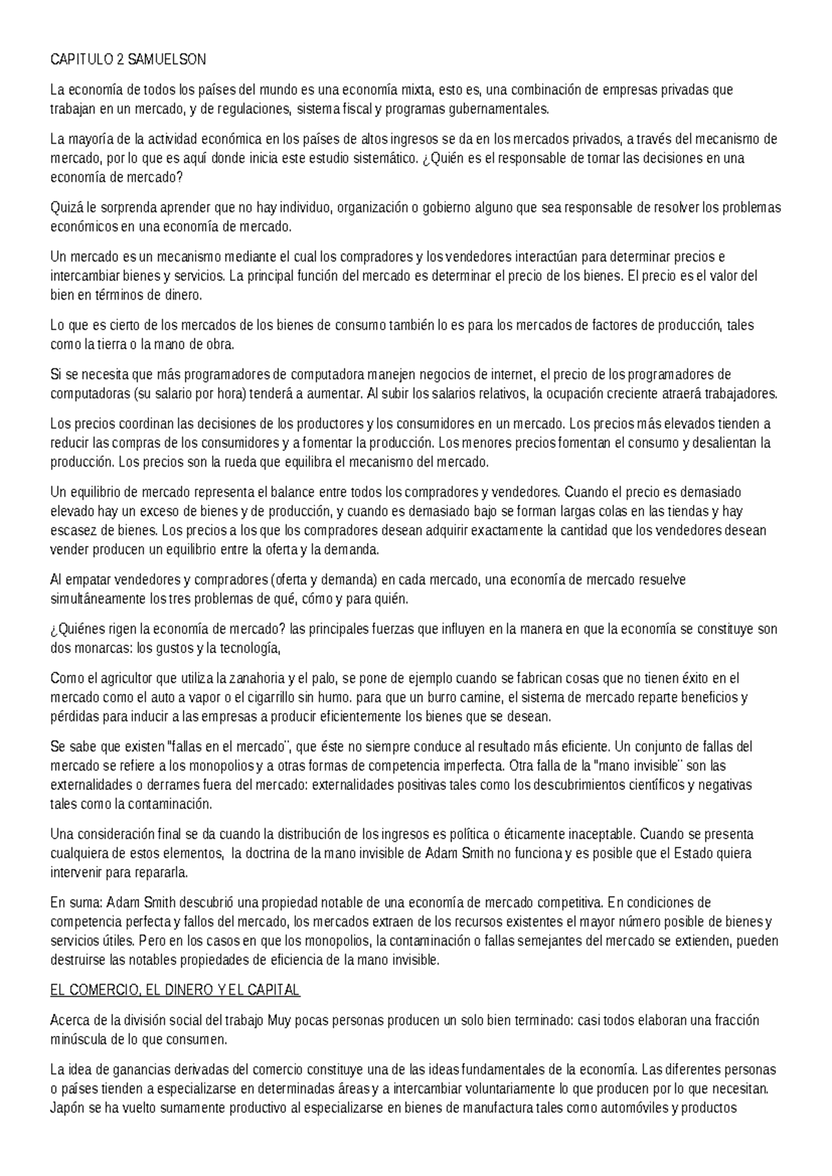 Capitulo 2 Samuelson- Resumen - CAPITULO 2 SAMUELSON La economía de todos los países del mundo ...