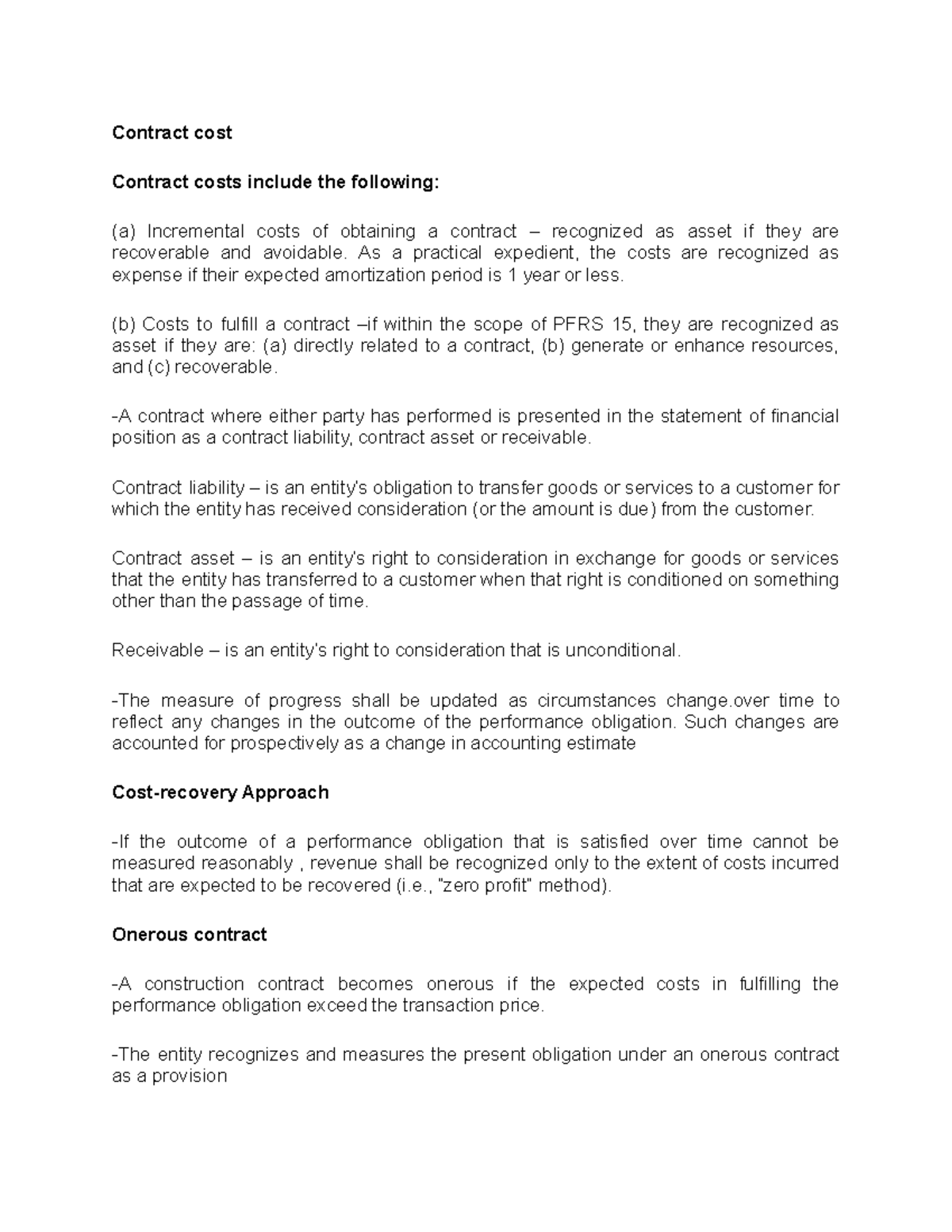 Contract cost- Notes - Contract cost Contract costs include the ...