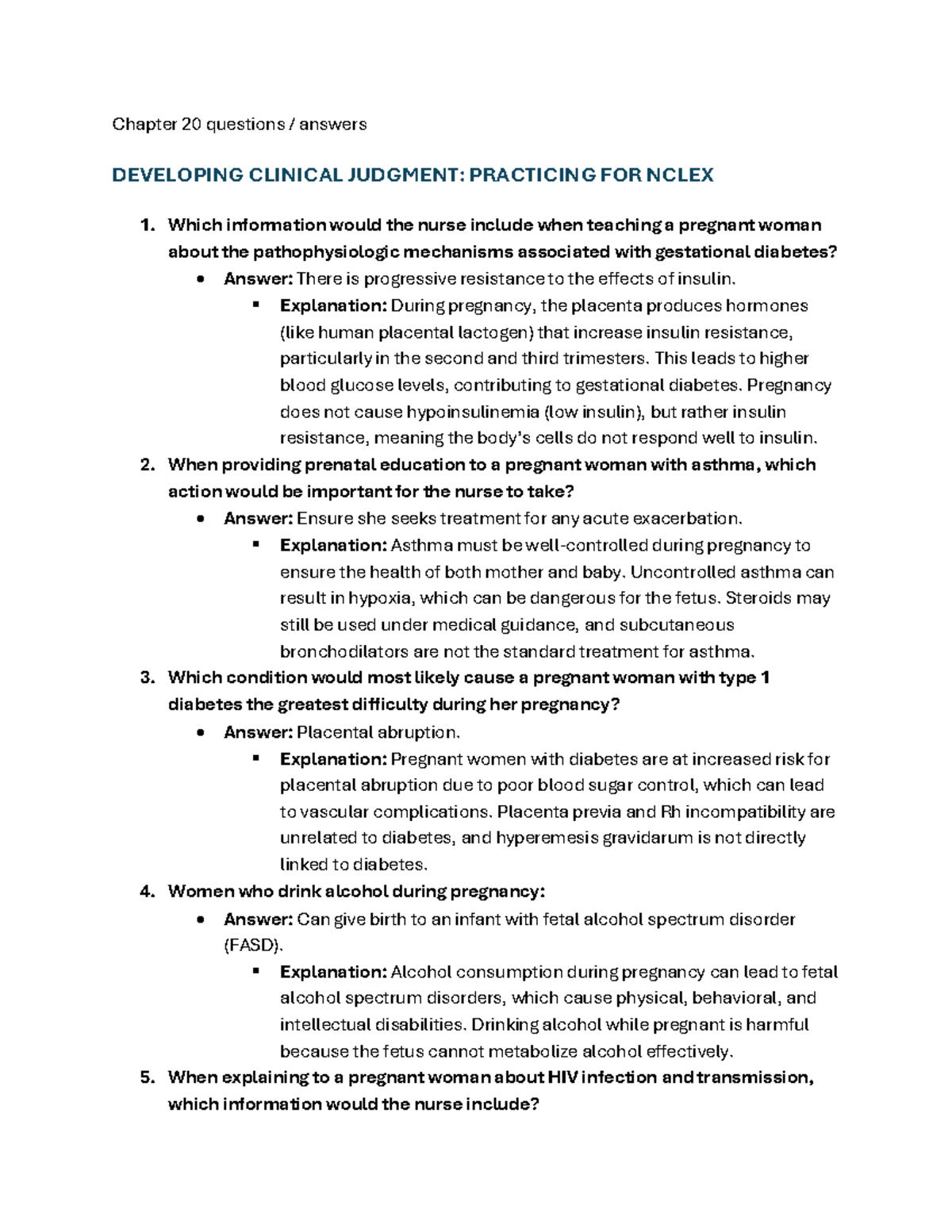 Document 4 - Lecture Notes - Chapter 20 questions / answers DEVELOPING ...