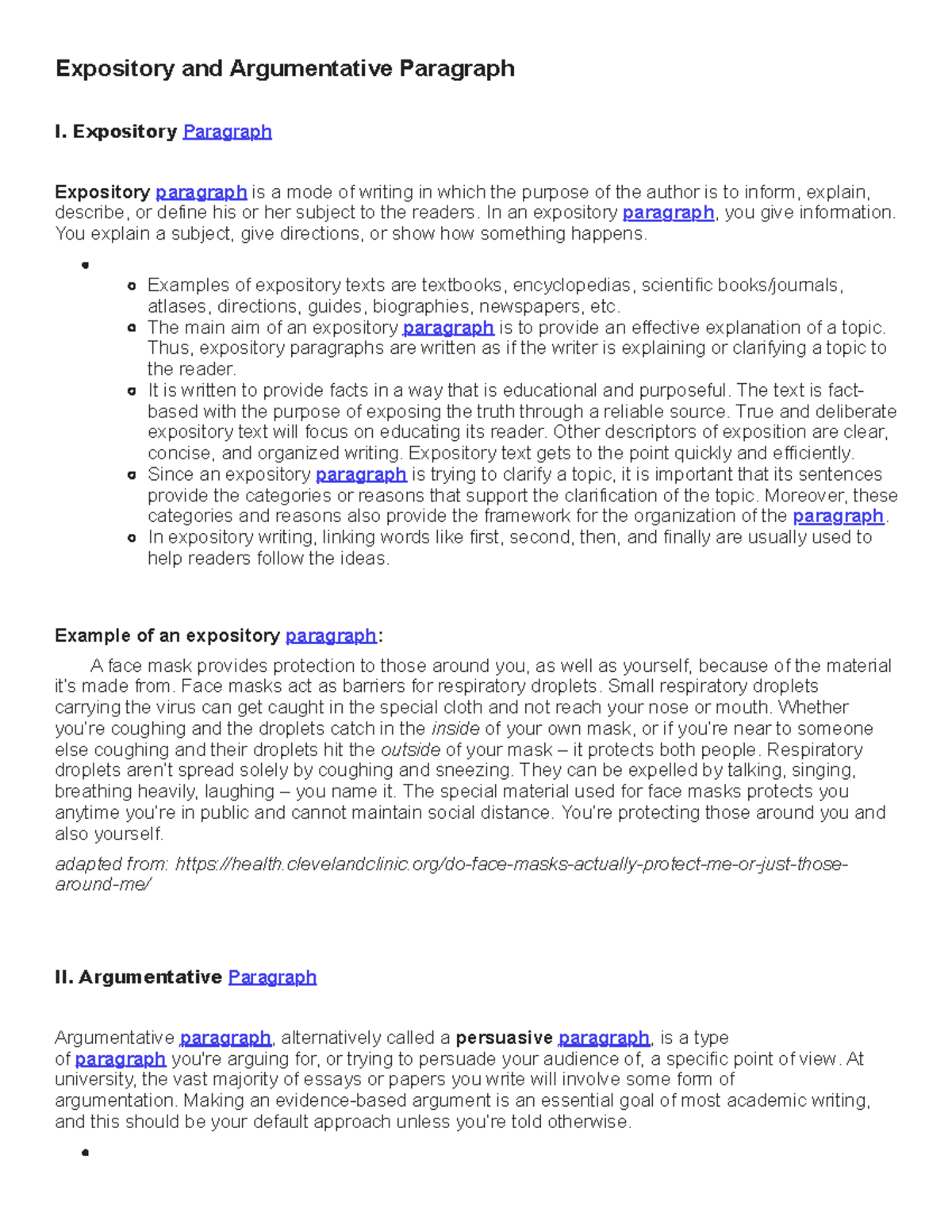 3MAKX English FOR Academic Purpose Expository and Argumentative ...