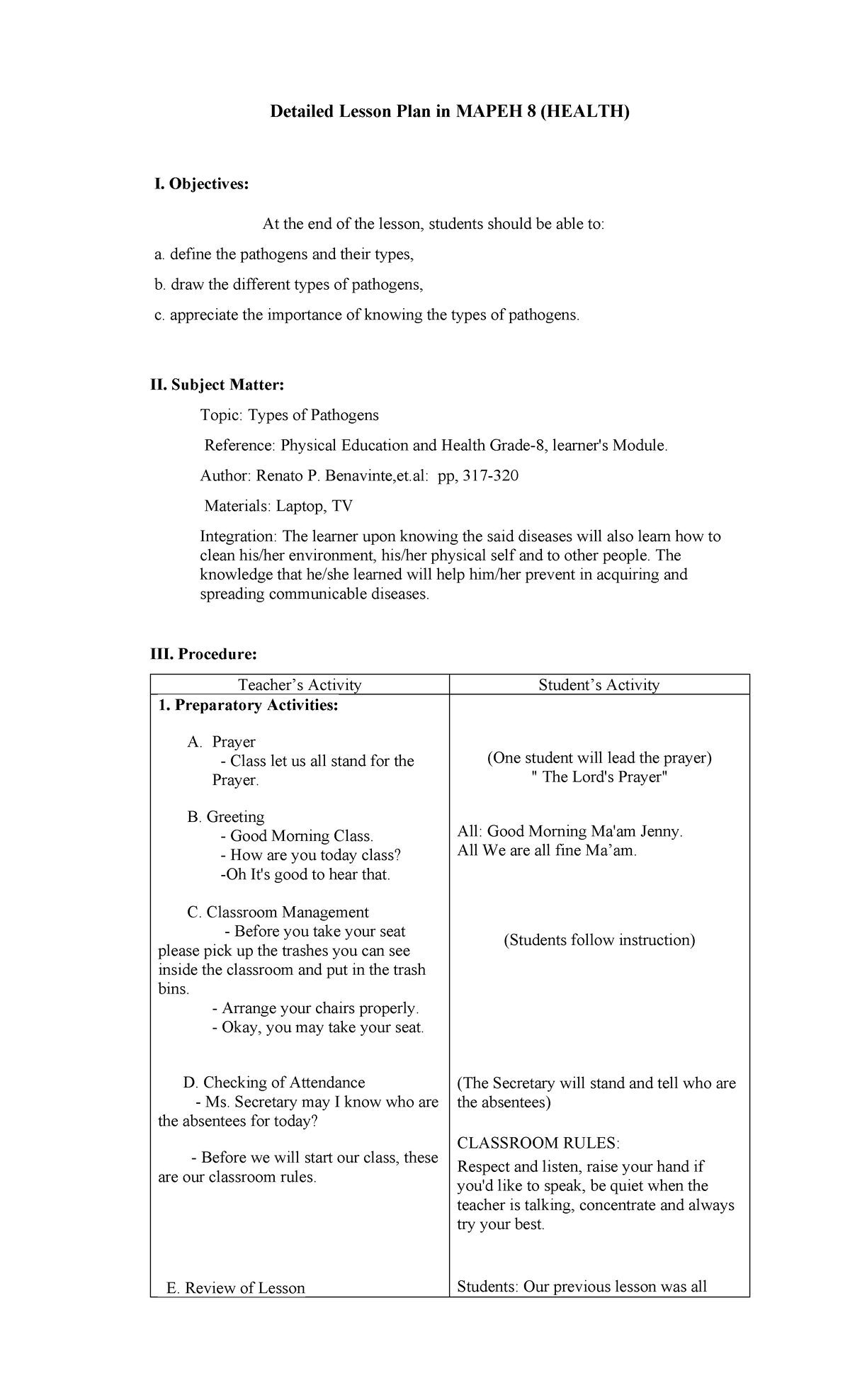 Mayang Detailed Lesson Plan in Mapeh 8 2 - Detailed Lesson Plan in ...