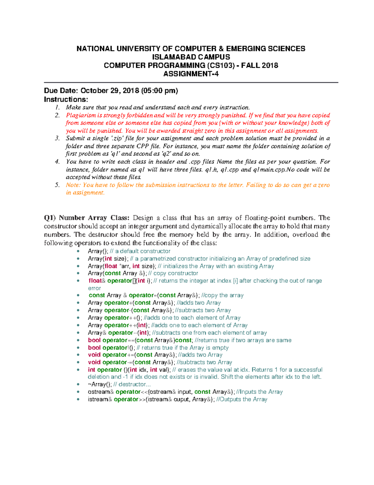 Assignment 4 - NATIONAL UNIVERSITY OF COMPUTER & EMERGING SCIENCES ...