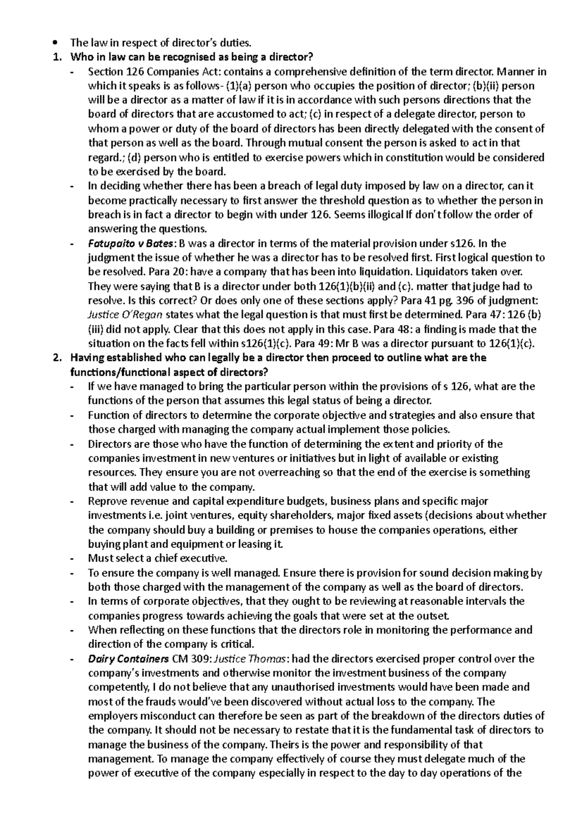 Directors Duties-lecture notes - The law in respect of director’s ...