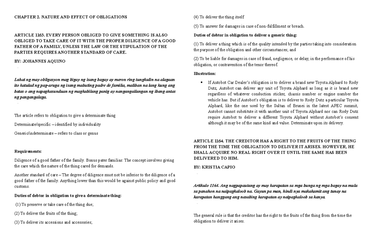 1163-1178 - FOR REFERENCE - CHAPTER 2. NATURE AND EFFECT OF OBLIGATIONS ...