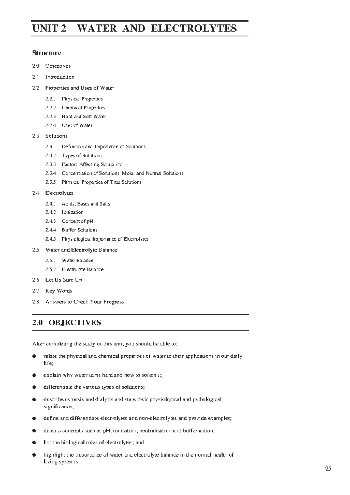 Unit-2 Water AND Electrolytes - UNIT 2 WATER AND ELECTROLYTES Structure ...