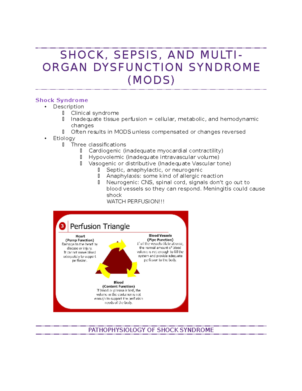 Shock - S H O C K , S E P S I S , A N D M U LT I - O R G A N DY S F U N ...
