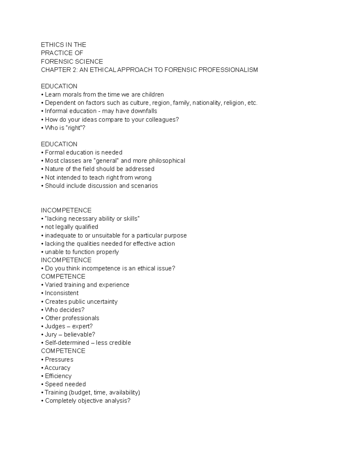 Chapter 2 AN Ethical Approach TO Forensic Professionalism - ETHICS IN ...