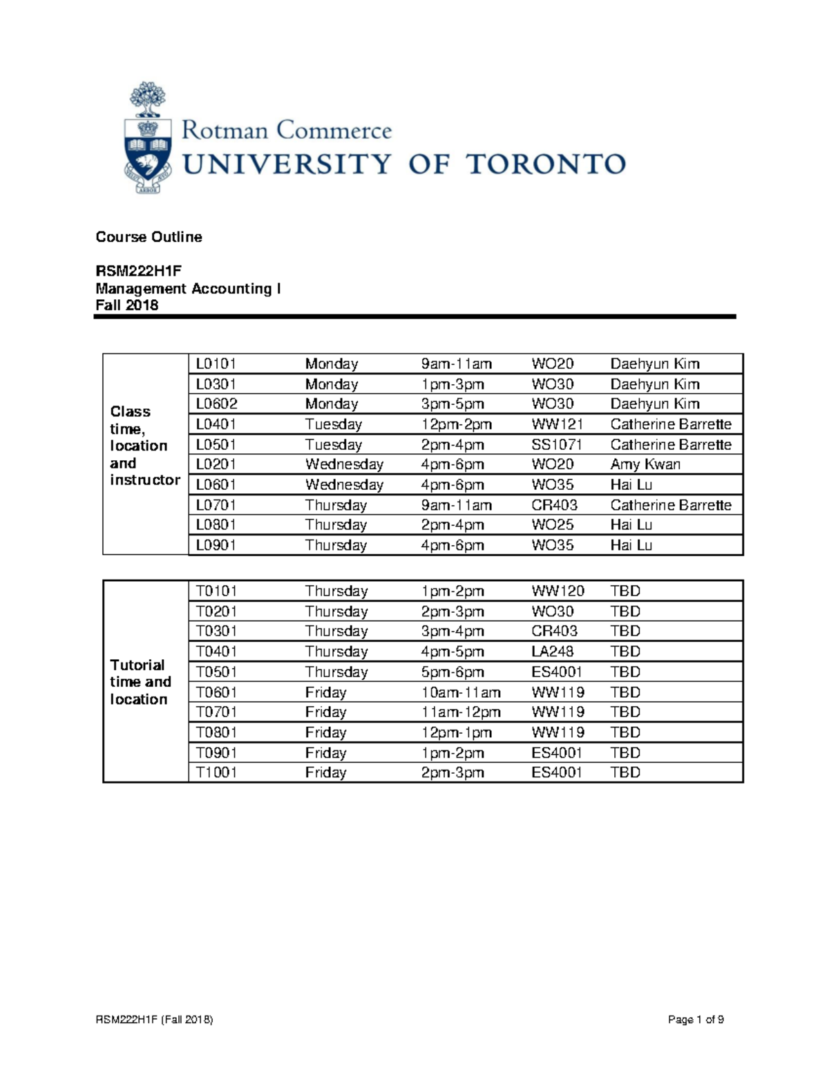 RSM222H1F-F2018 +Syllabus+&+Tutorial+Schedule+Aug+20 - Course Outline ...