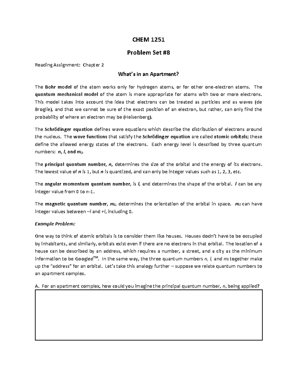 PS 08 Tro Chapter 2-1 - Practice Problems - CHEM 1251 Problem Set ...