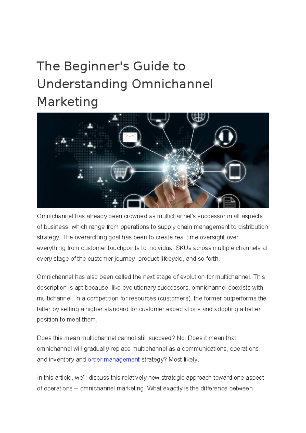 The Beginners guide to Omnichannel Marketing - The Beginner's Guide to Understanding Omnichannel ...