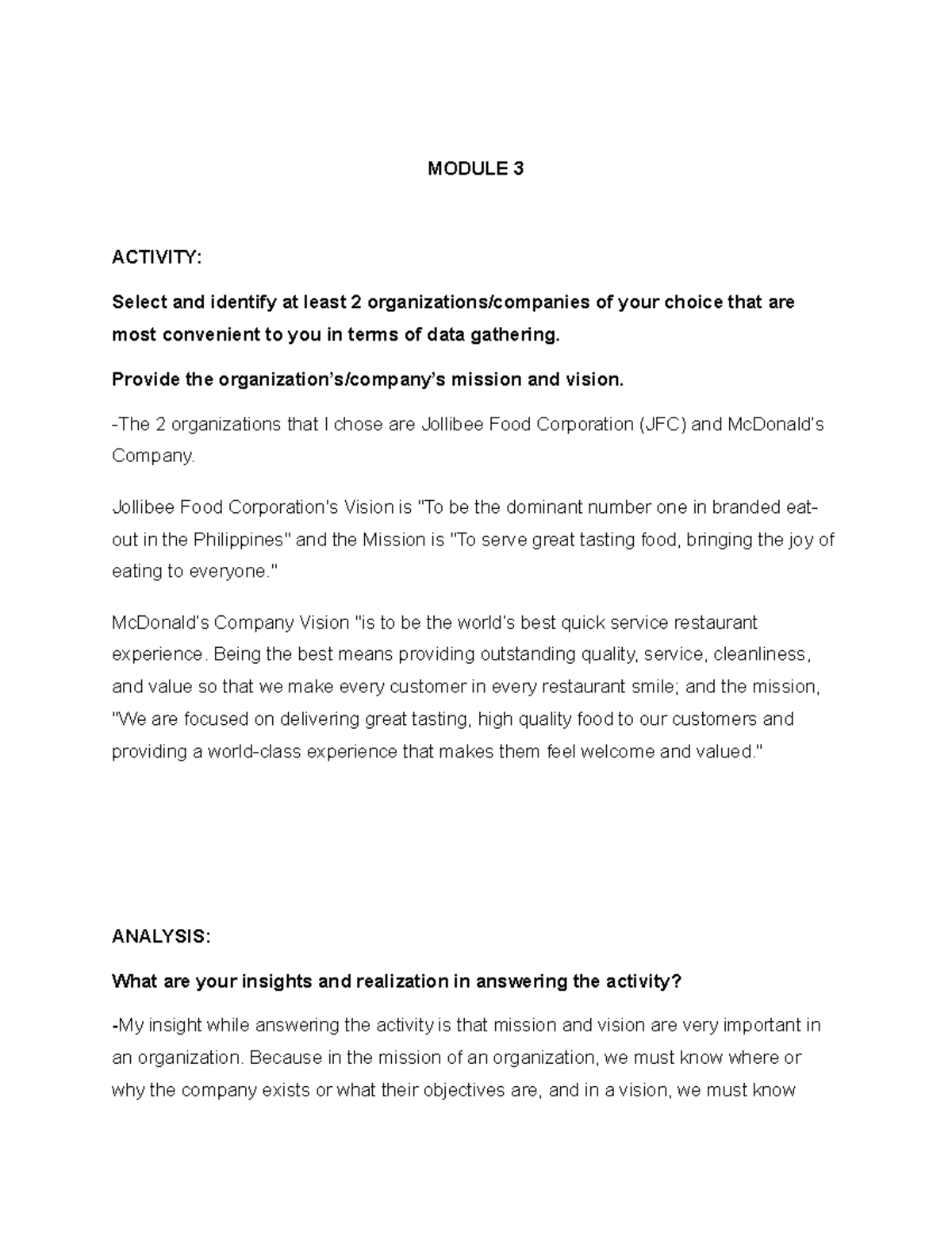 Concept of Dynamic and Management - MODULE 3 ACTIVITY: Select and ...