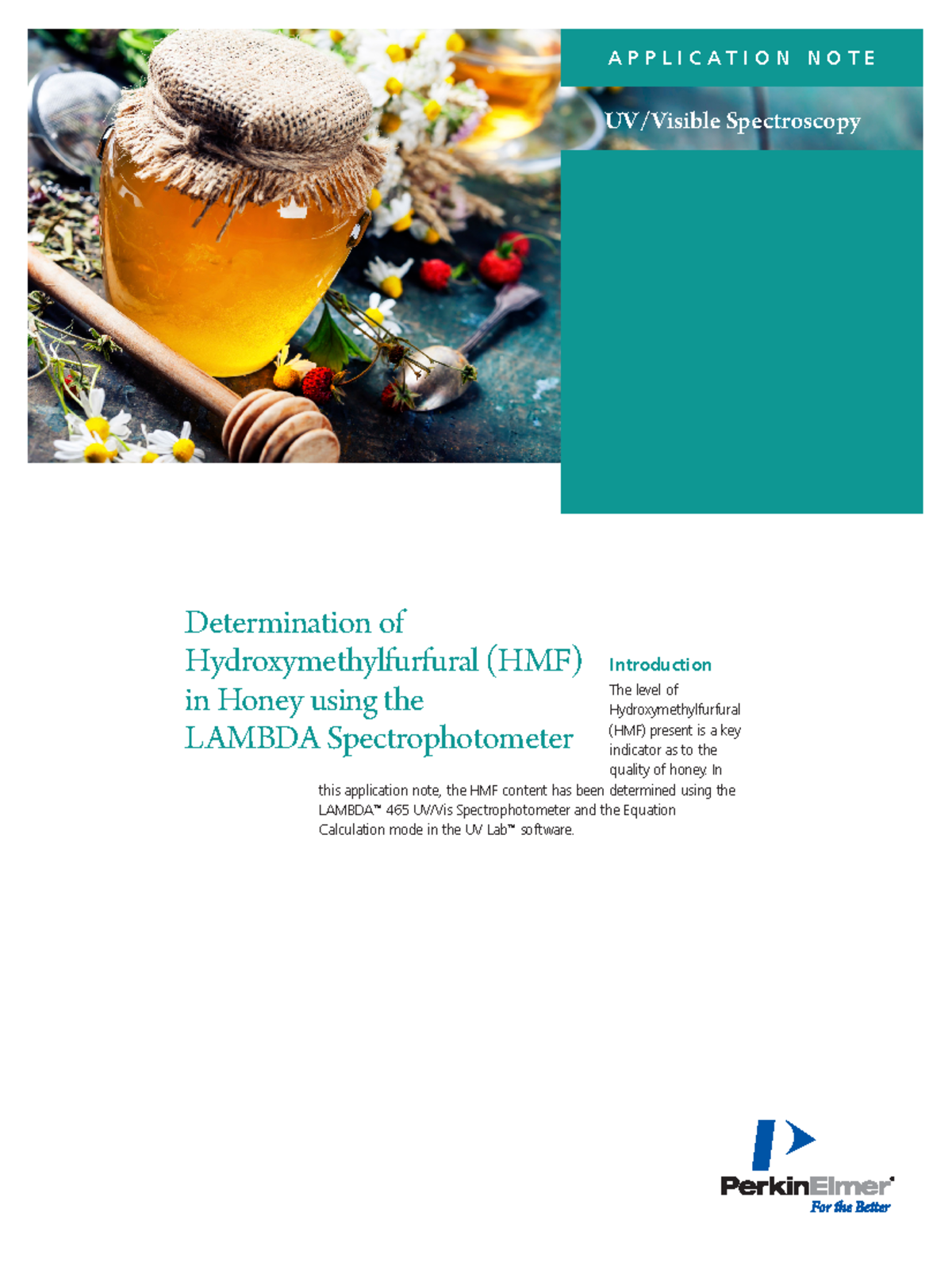 App-determination-of-hydroxymethylfurfural-in-honey-using-lambda-465-012328 a 01 - A P P L I C A ...