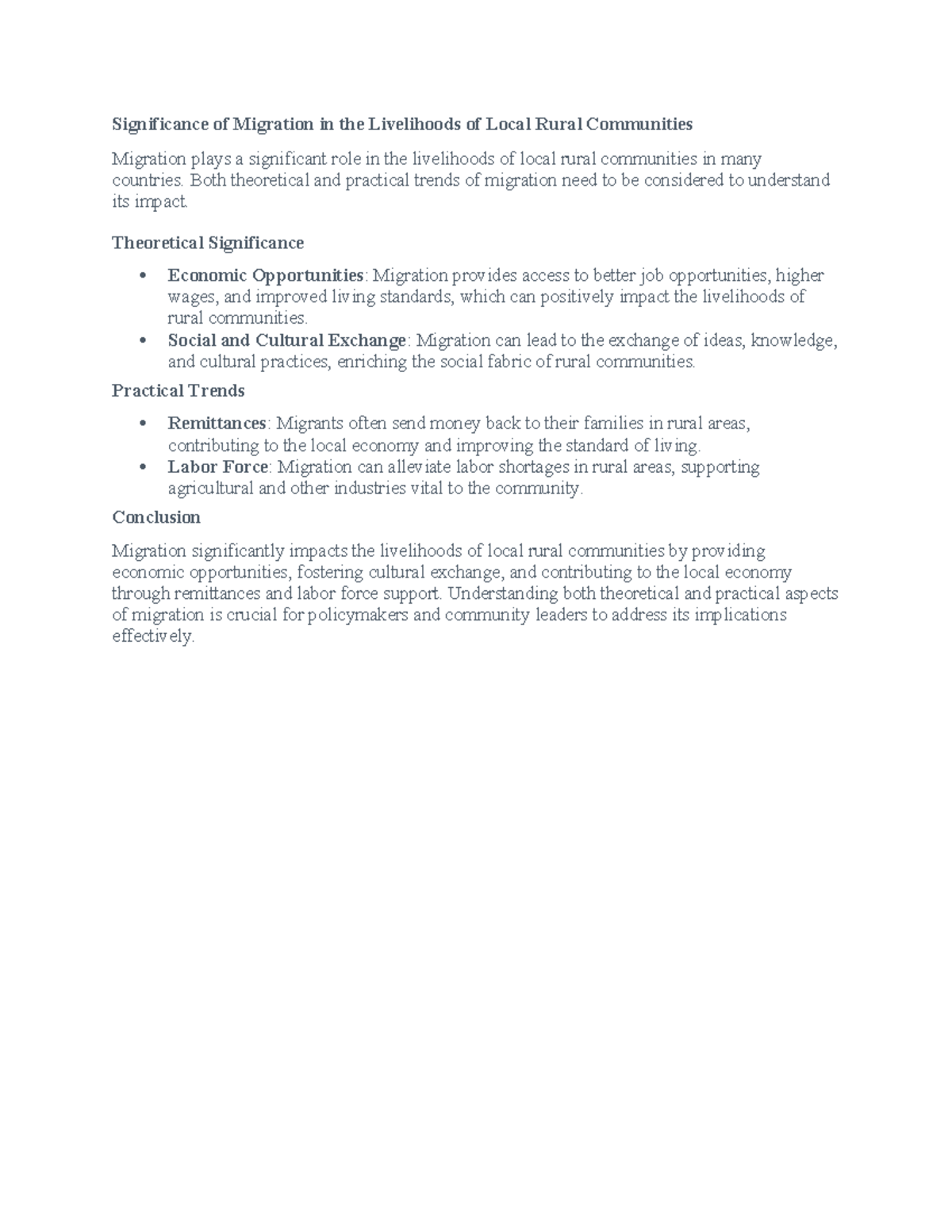 DVA3706 Migration - Notes - Significance of Migration in the ...