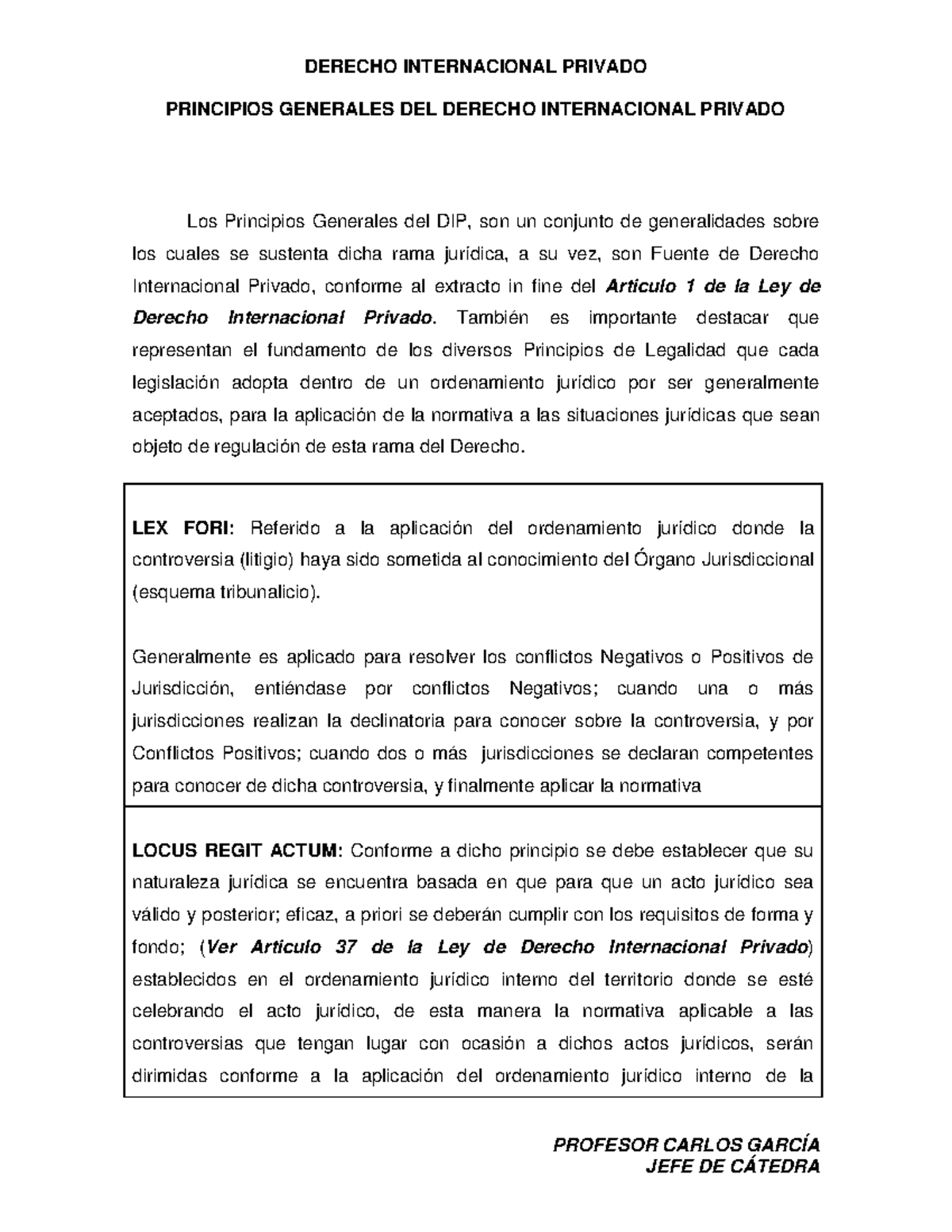Principios Generales DEL Derecho Internacional Privado Actualizados - DERECHO INTERNACIONAL ...