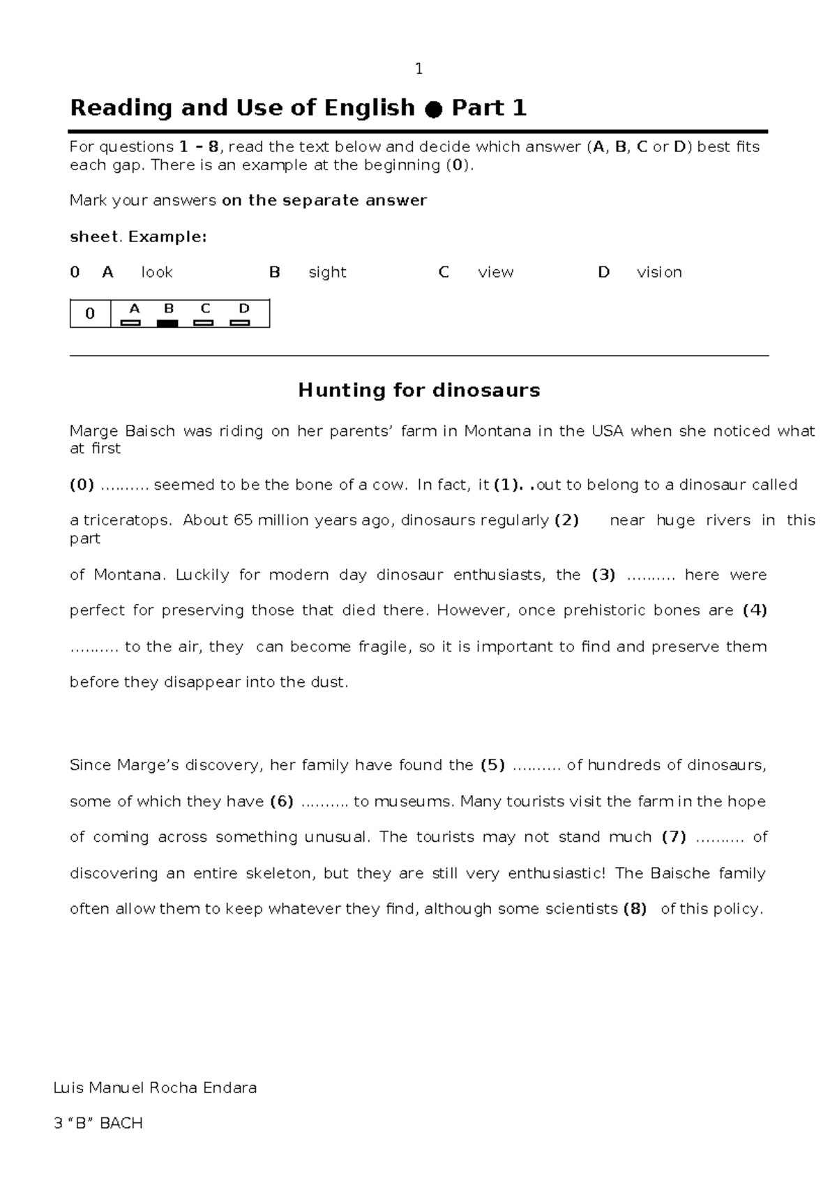 701019406 First for Schools 2015 Reading and Use of English Sample ...