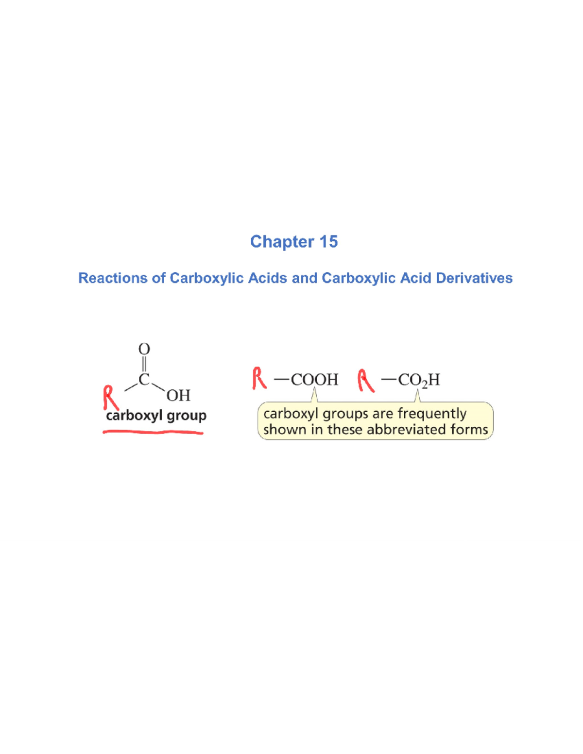 Chapter 15 - Reactions of Carboxylic Acids & Carboxylic Acid ...