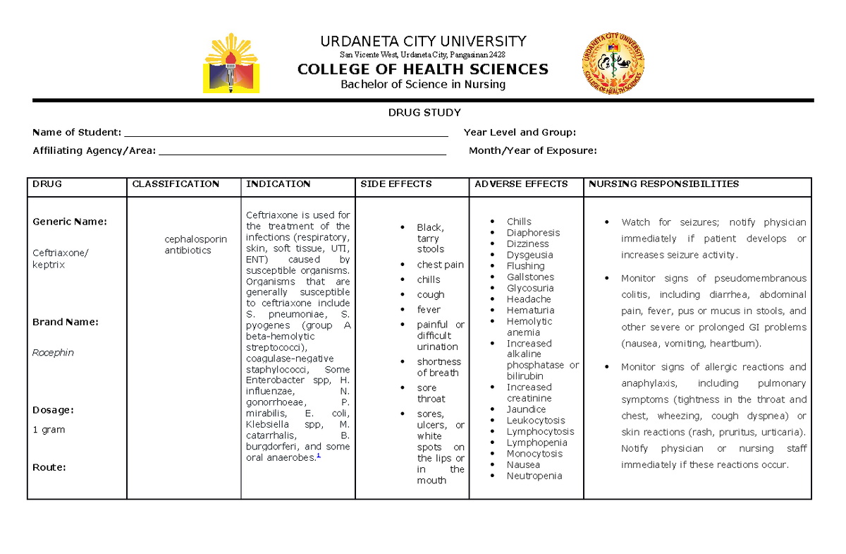 Revised DRUG Study FOR THE CASE Presenation - URDANETA CITY UNIVERSITY ...
