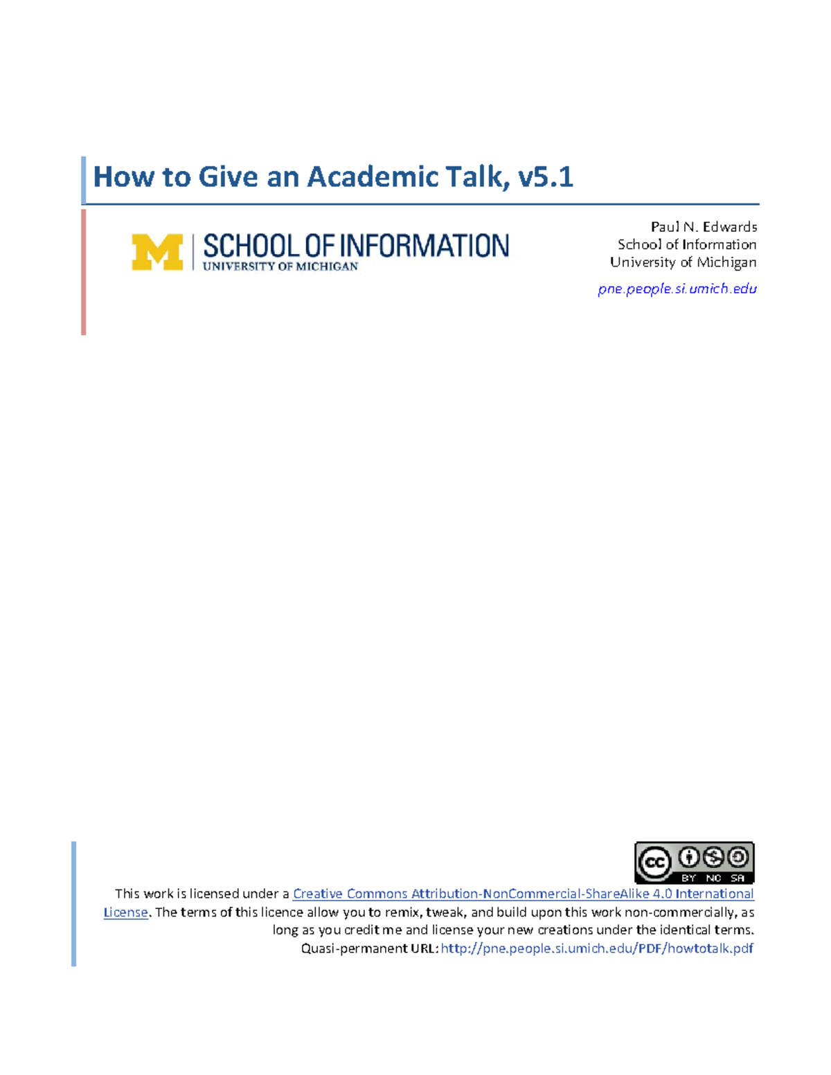 How to Give an Academic Talk - Edwards School of Information University ...