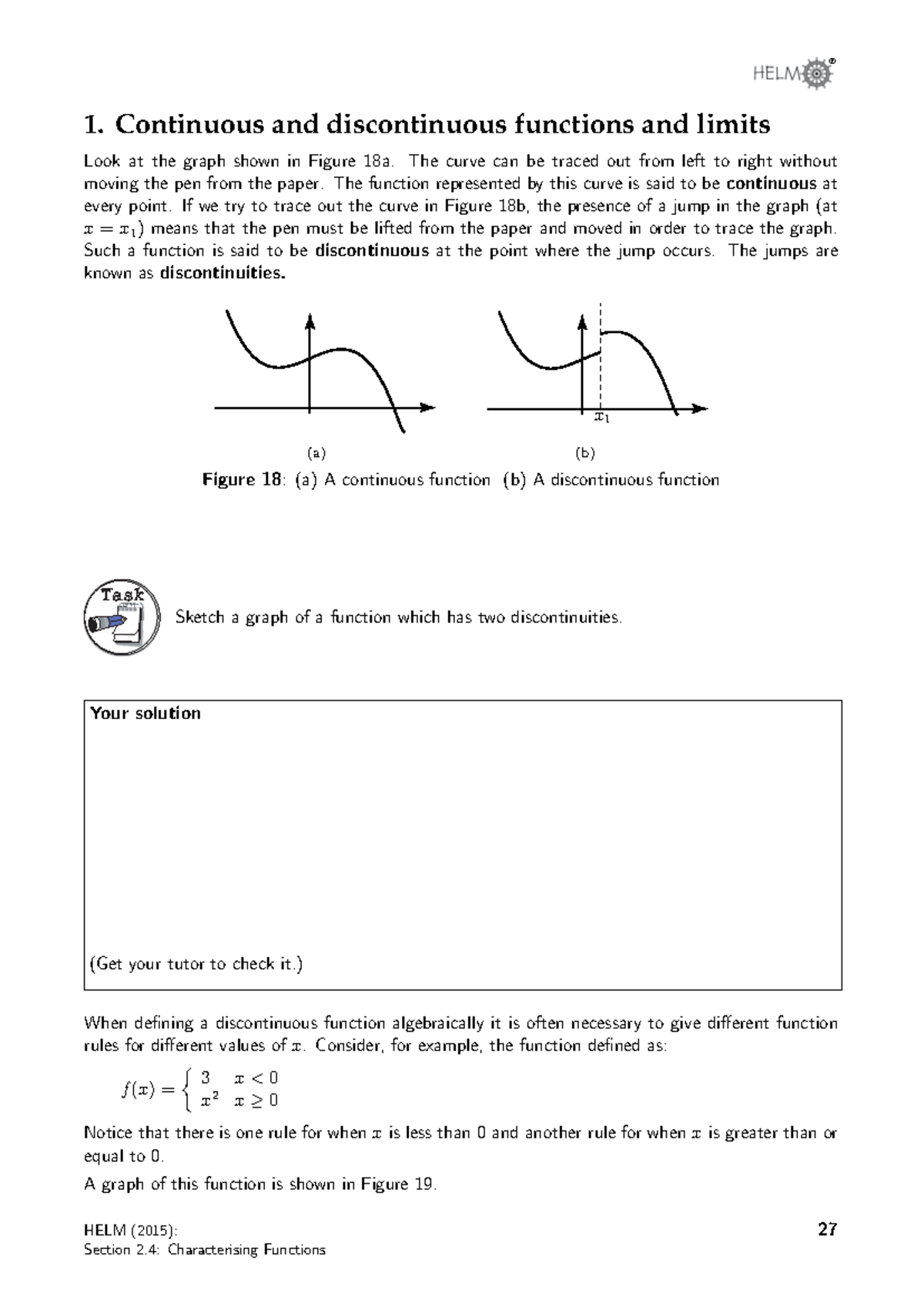 Odd, Even and Periodic Functions - ® 1. Continuous and discontinuous ...