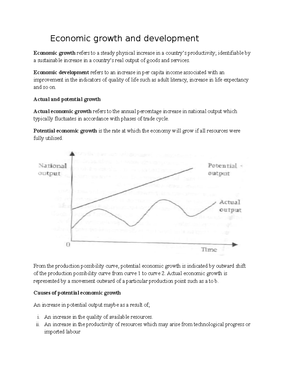 Economic growth and development - Economic growth and development ...