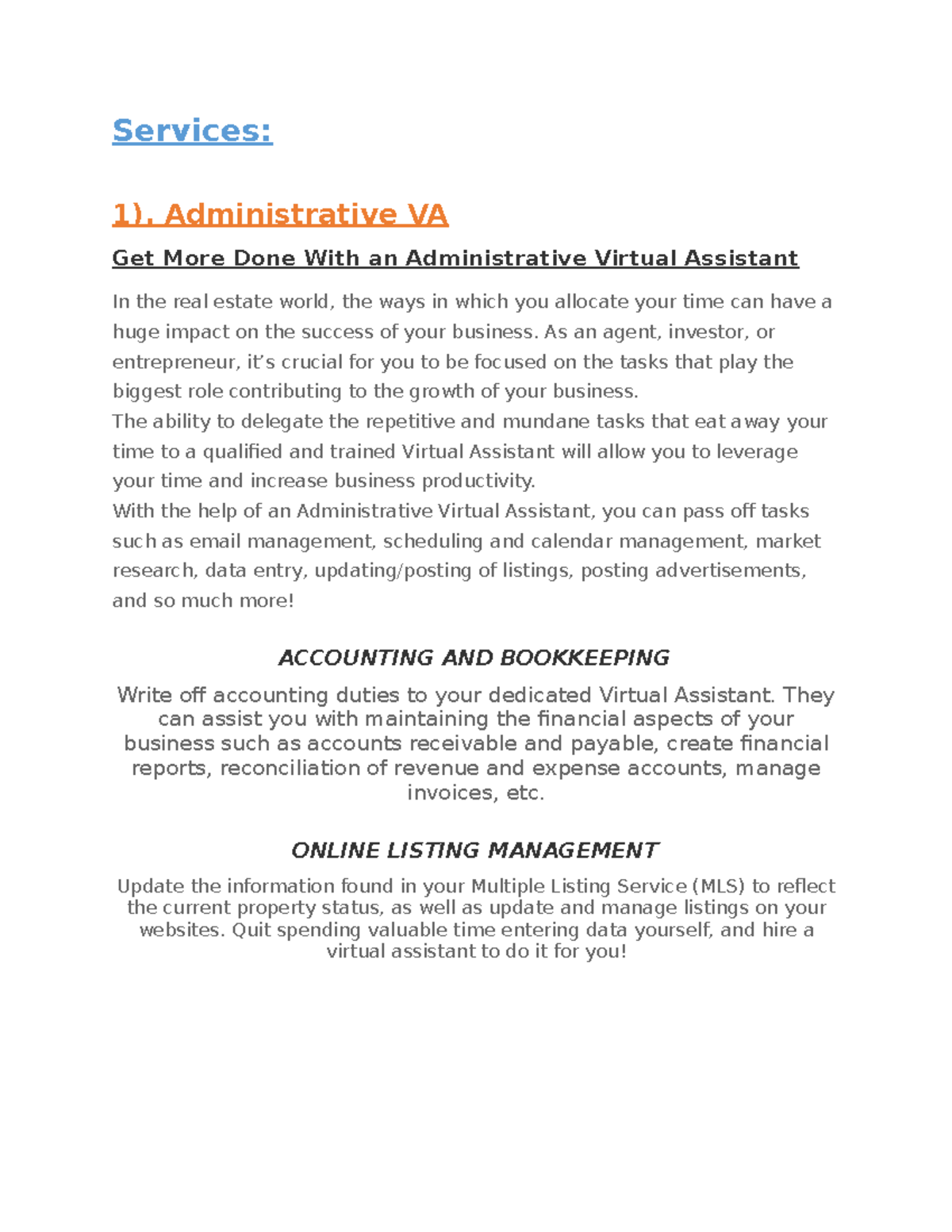 Blue Print rea Land VA's Blue Print rea Land VA's - Services: 1 ...