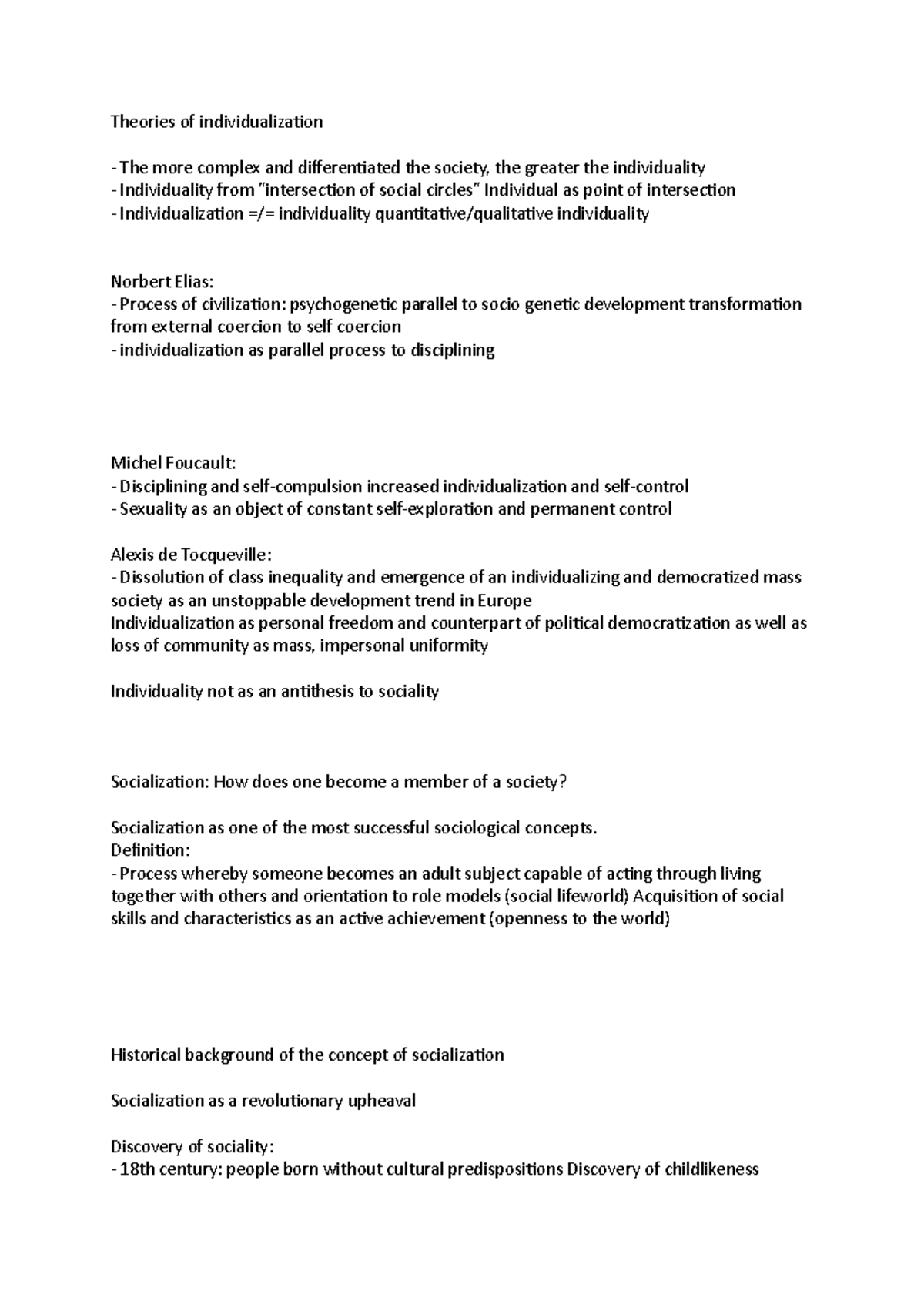 Theories of individualization - Definition: Process whereby someone ...