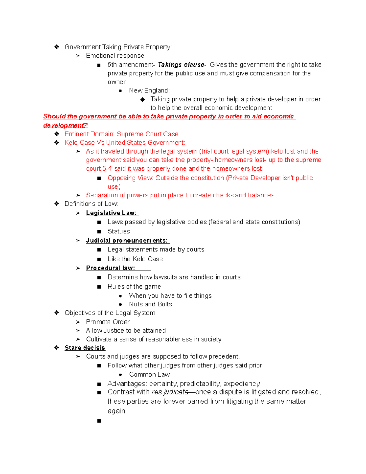 Notes #1 Chapter 1 - Government Taking Private Property: Emotional ...
