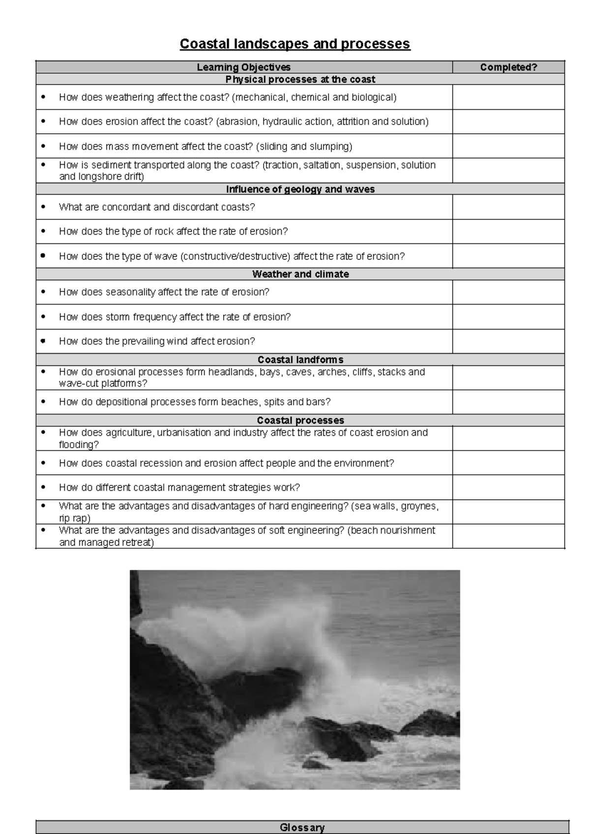 Coasts - idk - Coastal landscapes and processes Learning Objectives ...