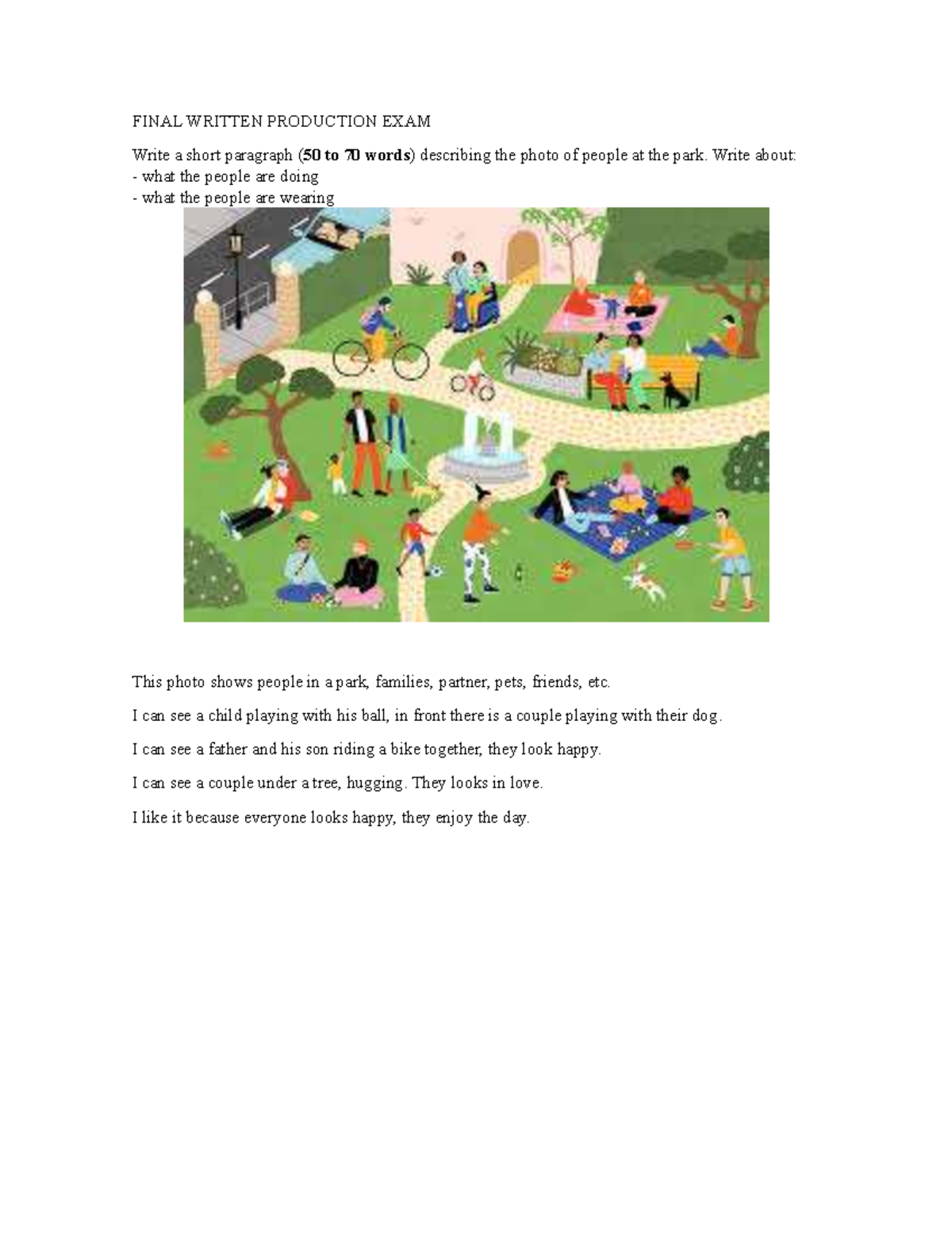 Final Written Production EXAM - FINAL WRITTEN PRODUCTION EXAM Write a ...