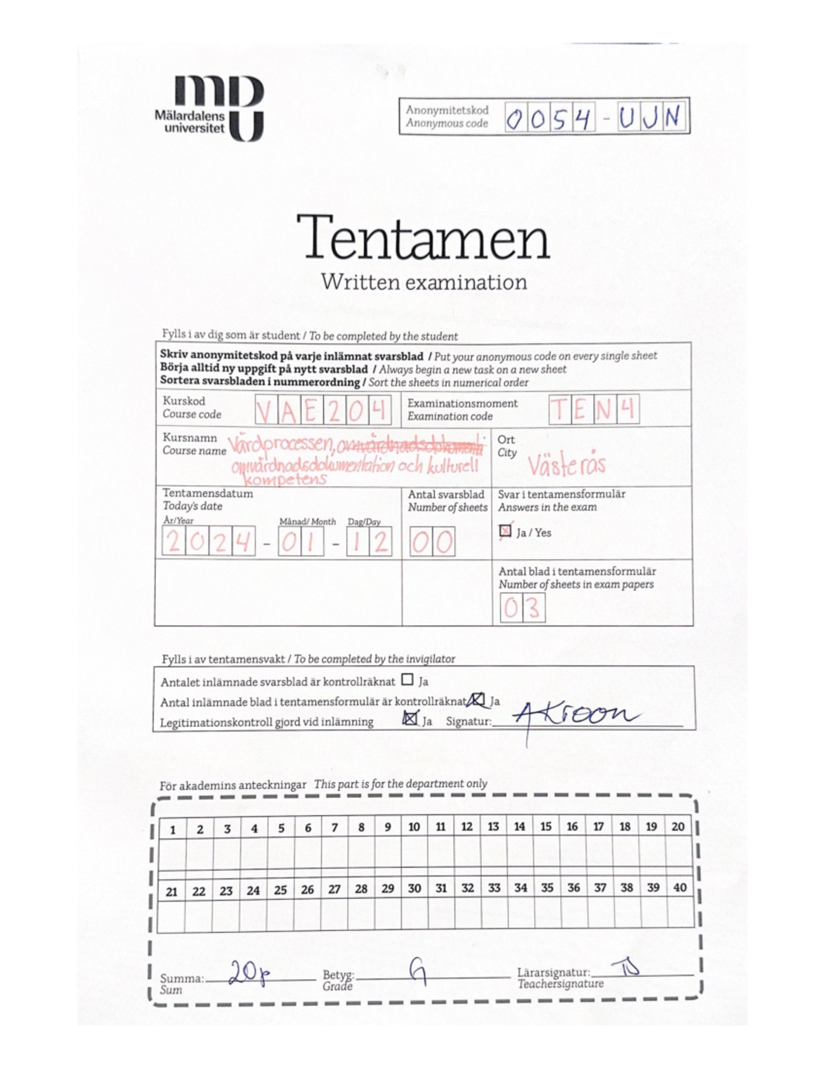 VAE204 TEN4-G tenta - VAE204 - Studocu