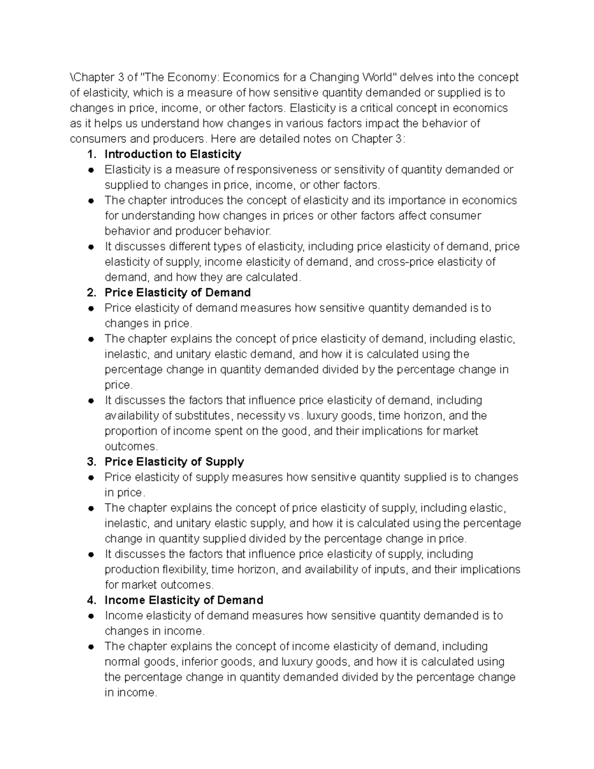 Chapter 3 Notes - The Economy Economics for a Changing World - \Chapter ...