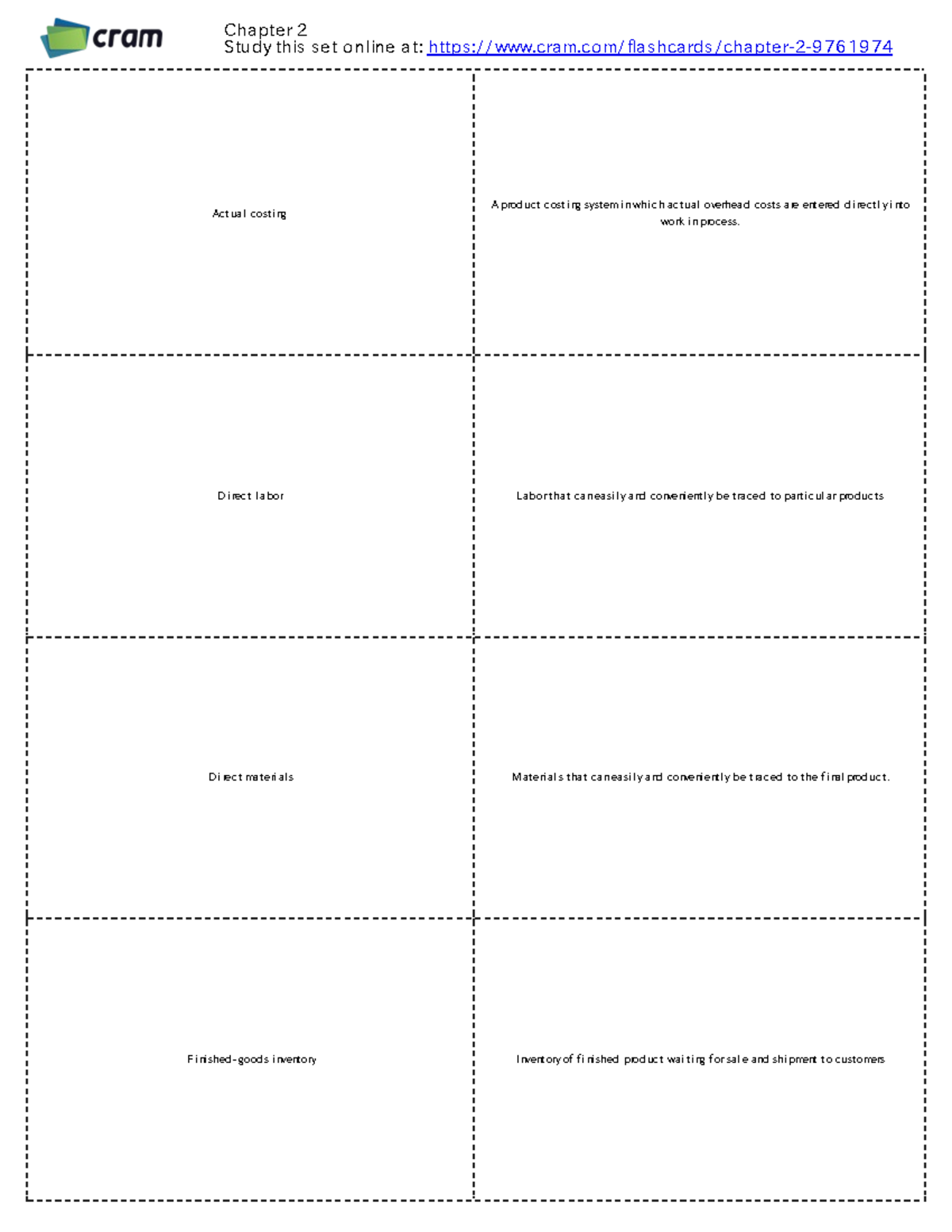 Chapter 2-large 00center 10-9761974 - Actual costi ng A product costi ...