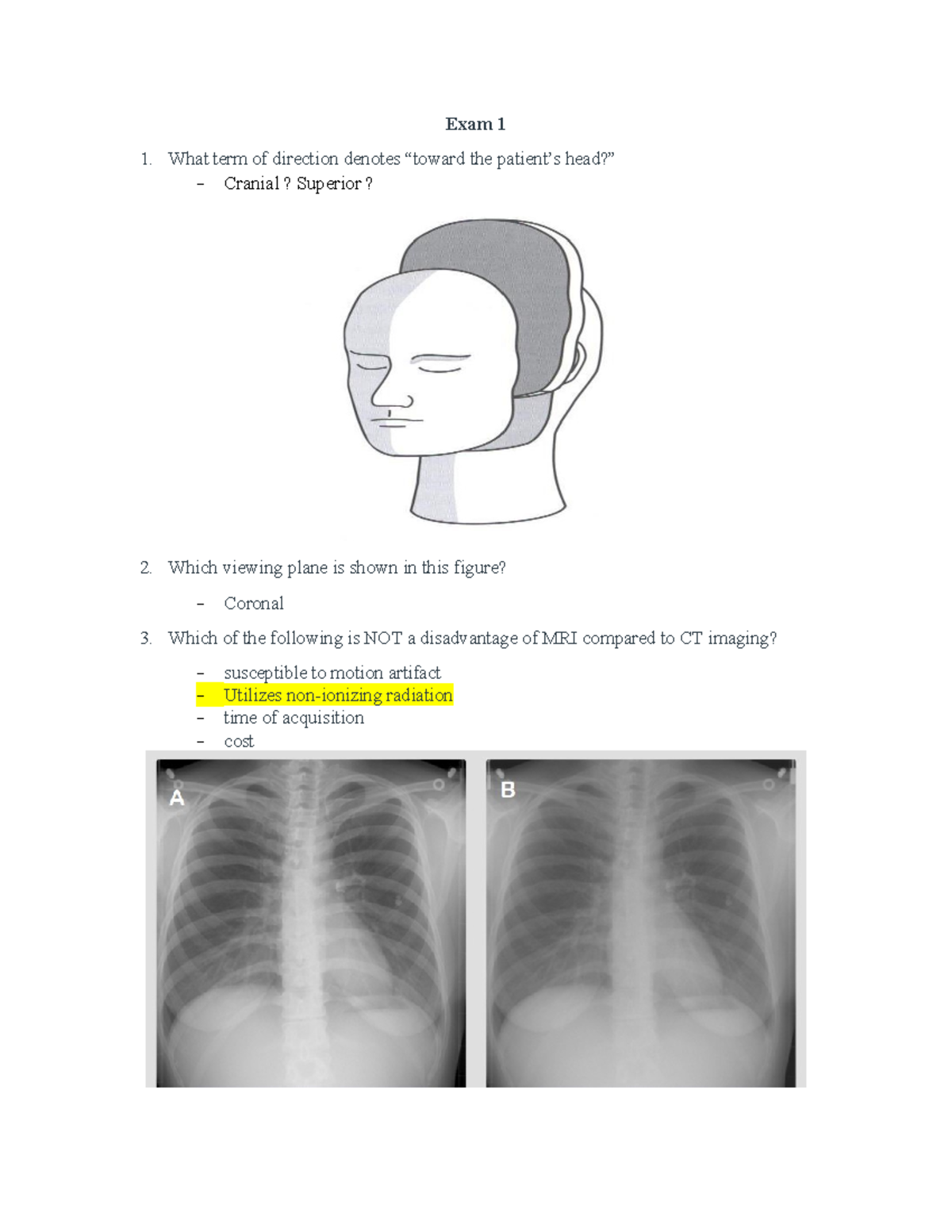 Exam 1 anatomy and - Exam 1 What term of direction denotes “toward the ...