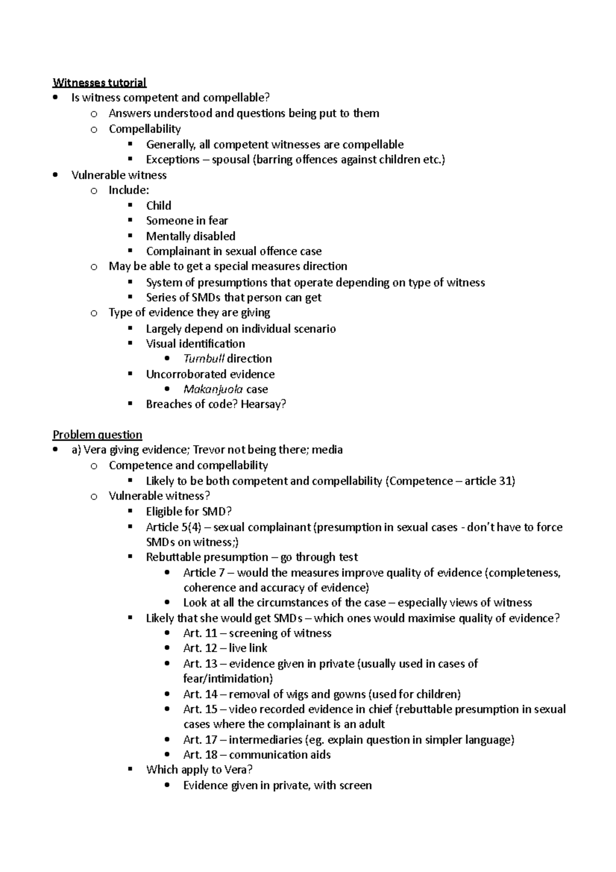 Witnesses (Tutorial) - Witnesses tutorial Is witness competent and ...