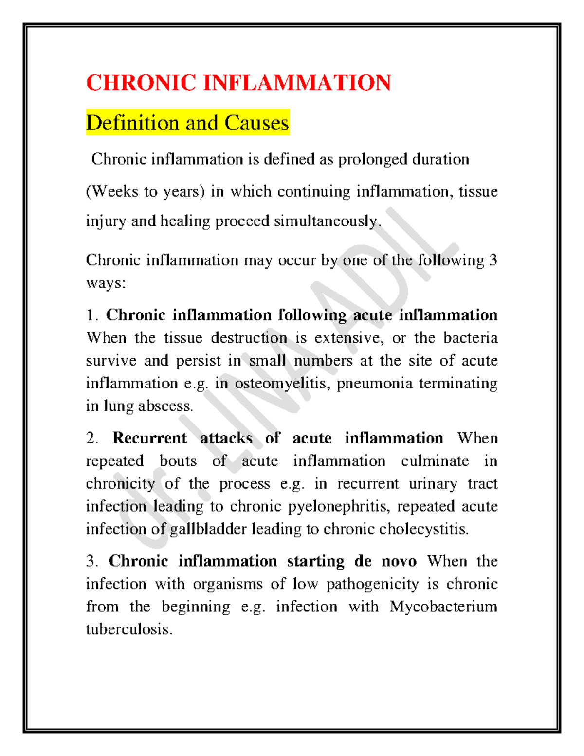 Chronic Inflammation - Histopathology - CHRONIC INFLAMMATION Definition ...