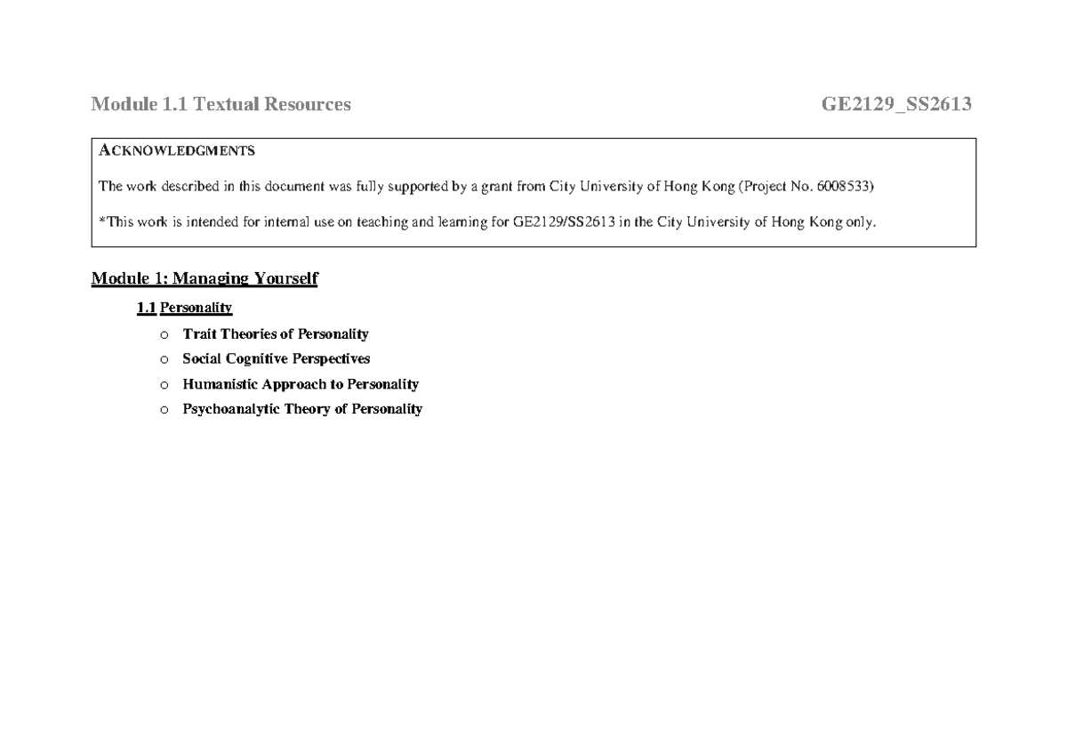 11 Tr Ge2129 Ss2613 Readings Acknowledgments The Work Described In This Document Was Fully