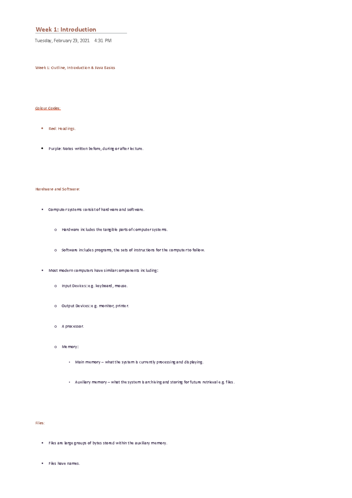 SENG1110 - Week 1 - Introduction - Week 1: Introduction Tuesday, February 23, 2021 4:31 PM Week ...