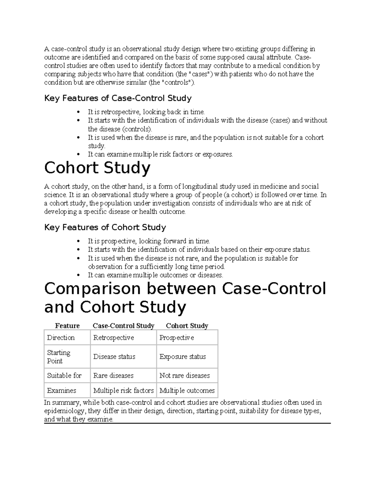 Week 3 Questions - A case-control study is an observational study ...