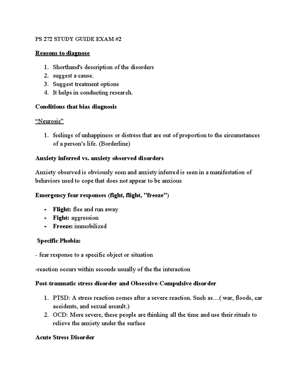 PS 272 Study Guide EXAM #2 - PS 272 STUDY GUIDE EXAM # Reasons to ...