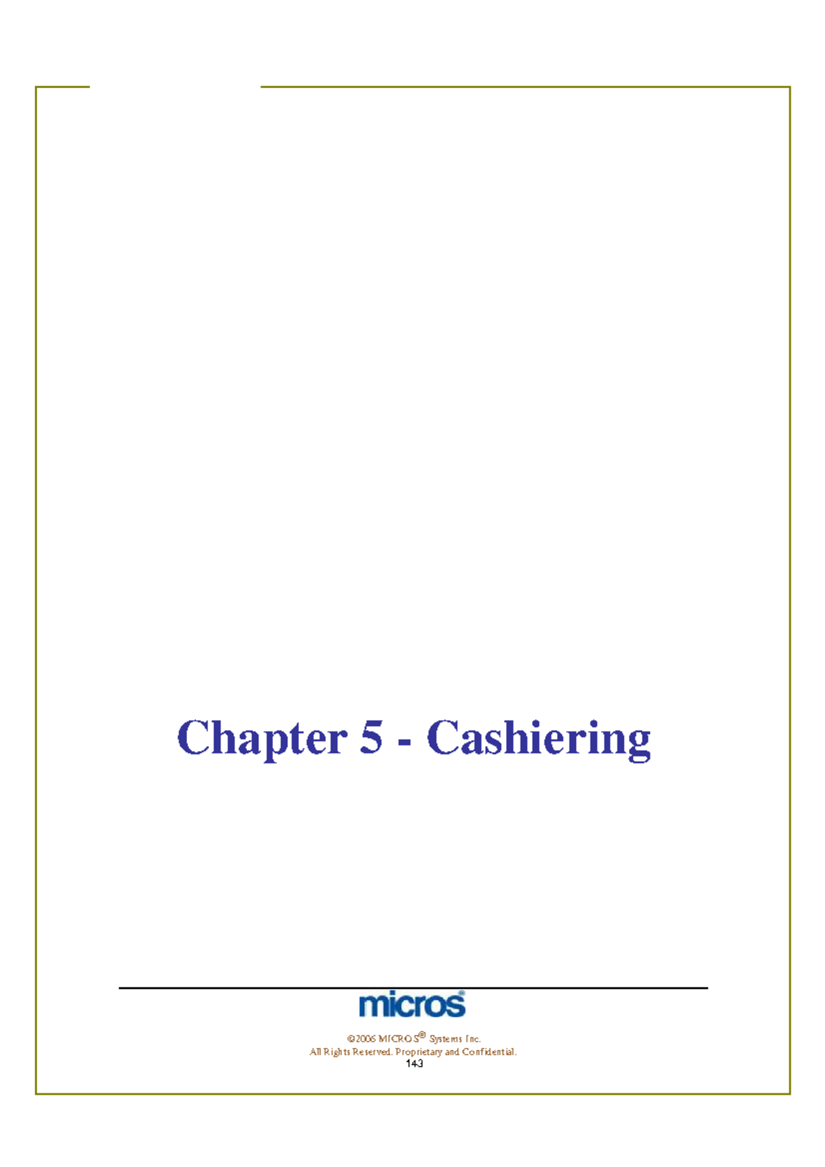 Cashiering Opera PMS User Guide Version 4 - Chapter 5 - Cashiering ...