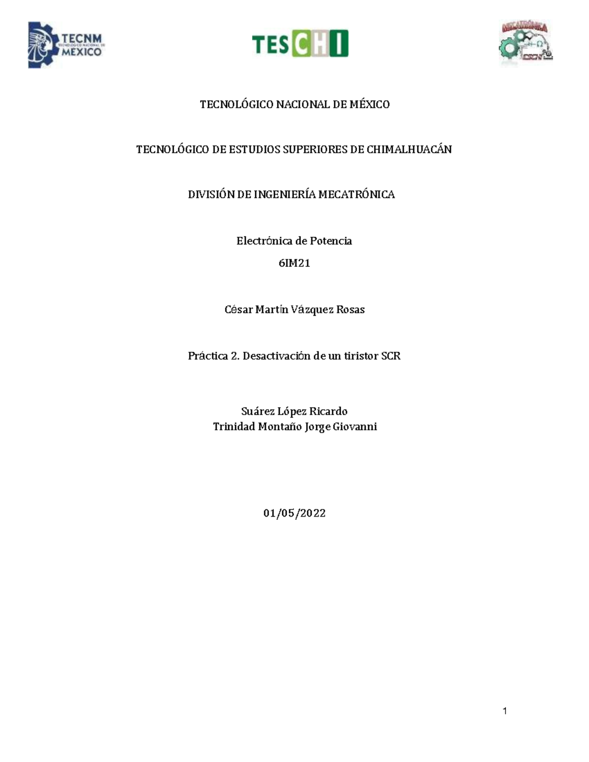 P2 Ricardo Suárez Y Jorge Trinidad 6IM21 - TECNOL”GICO NACIONAL DE M ...