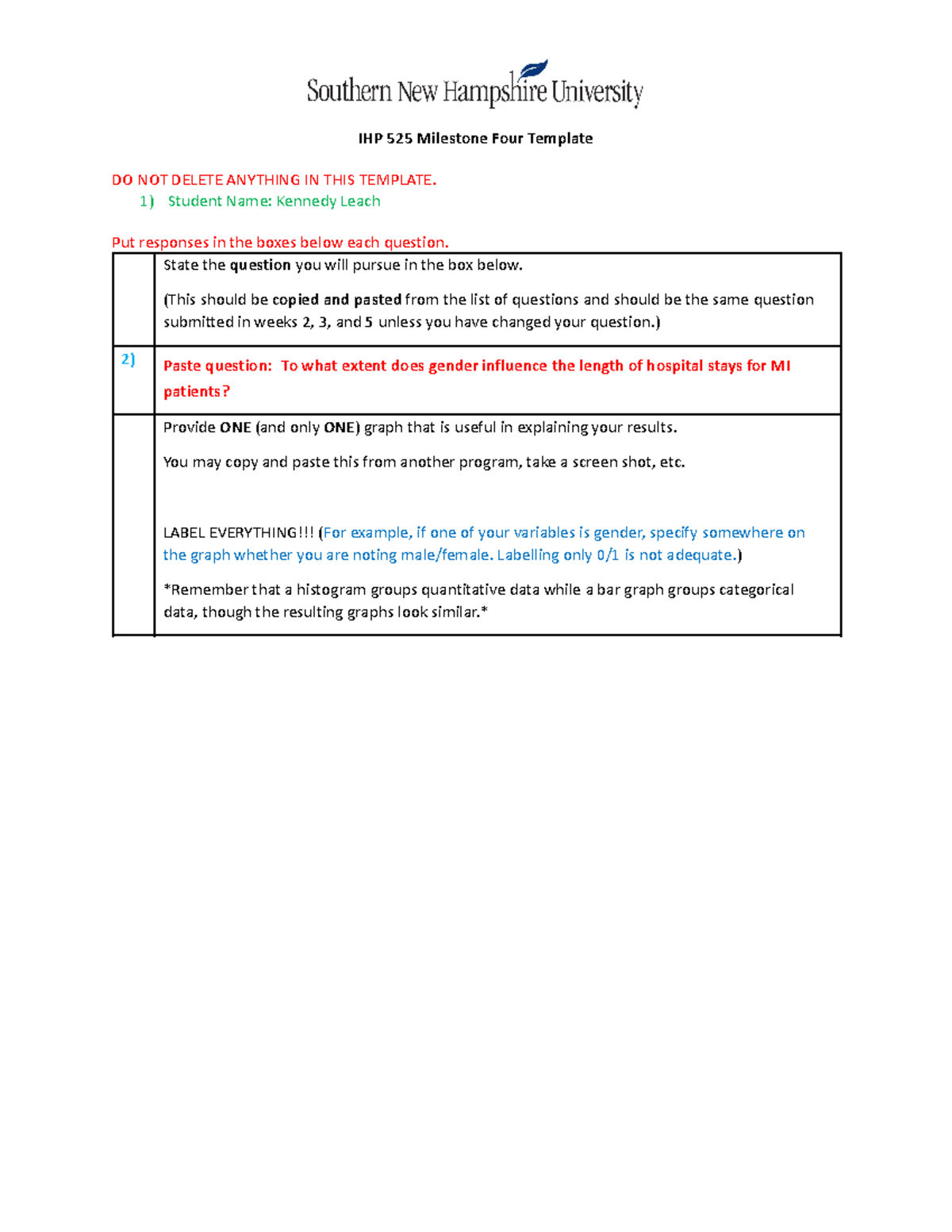Milestone Four Template 1.docx - IHP 525 Milestone Four Template DO NOT ...