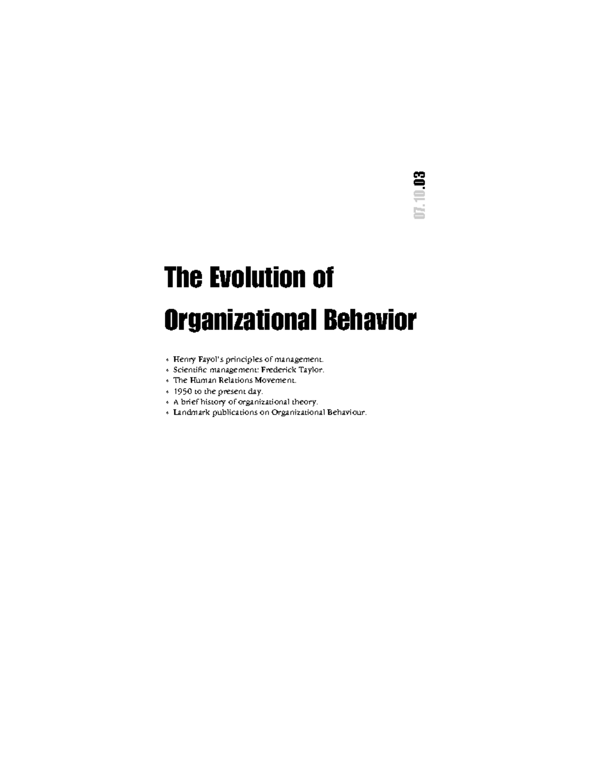 019-021 - Organizational Behavior 101 - 07. . The Evolution of ...