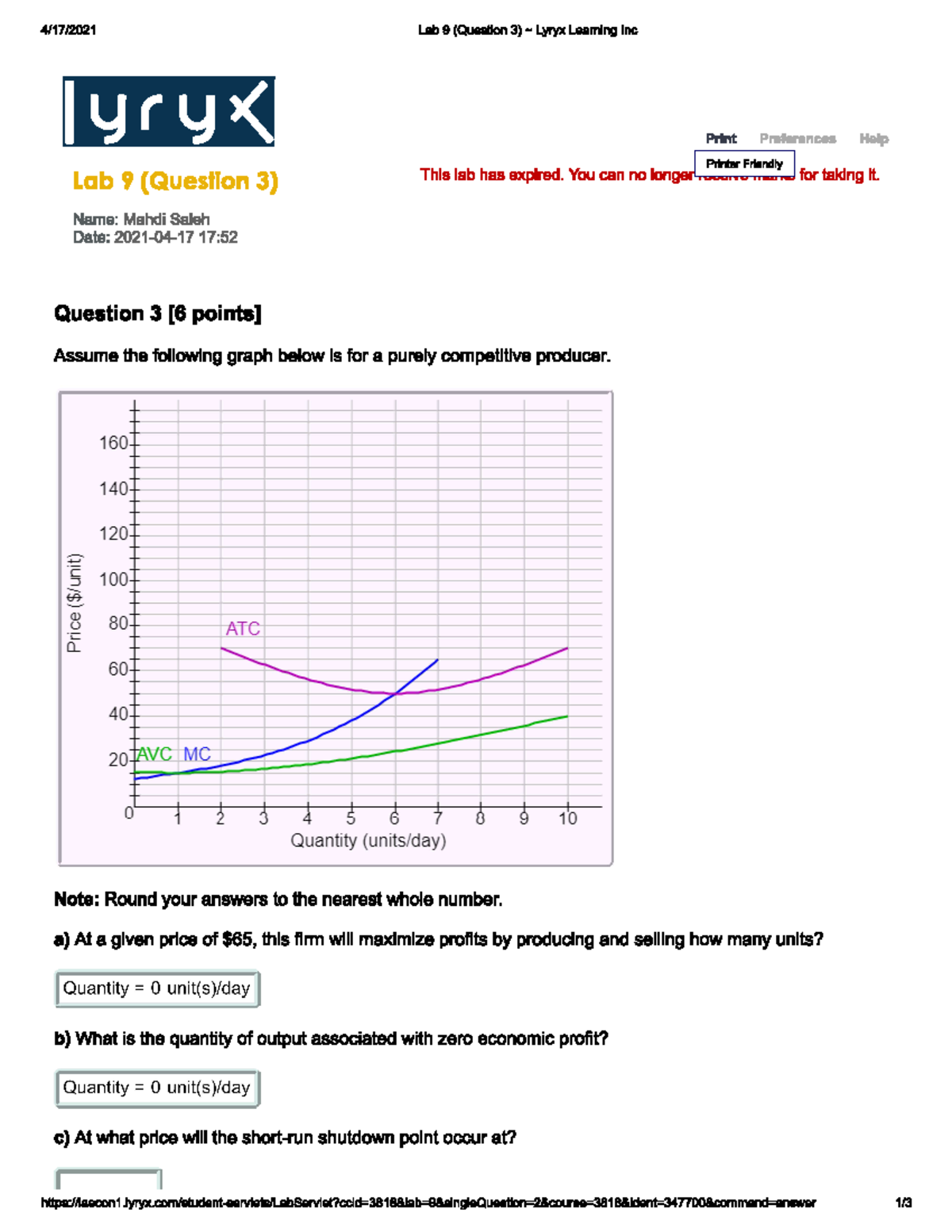Lab 9 Question 3 - ...................... - ECON 201 - Studocu