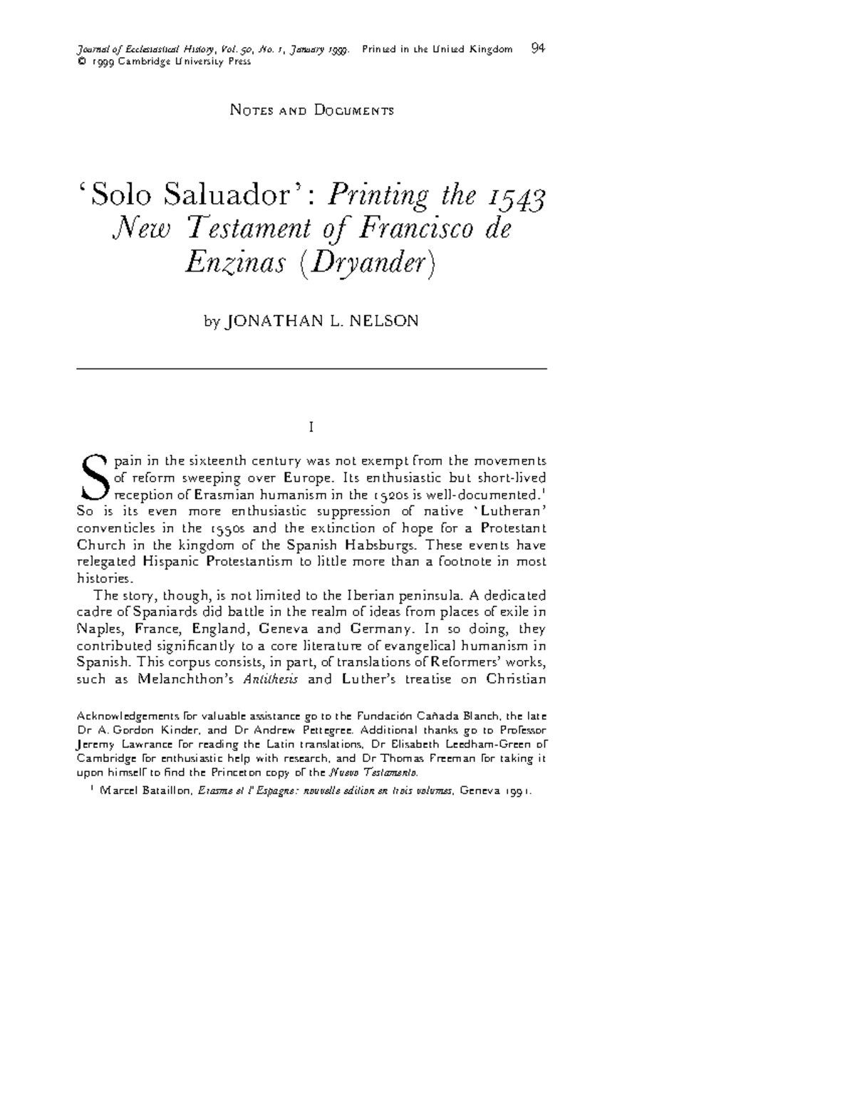 Solo Saluador - Printing the 1543 Enzinas New Tesatment - Journal of ...