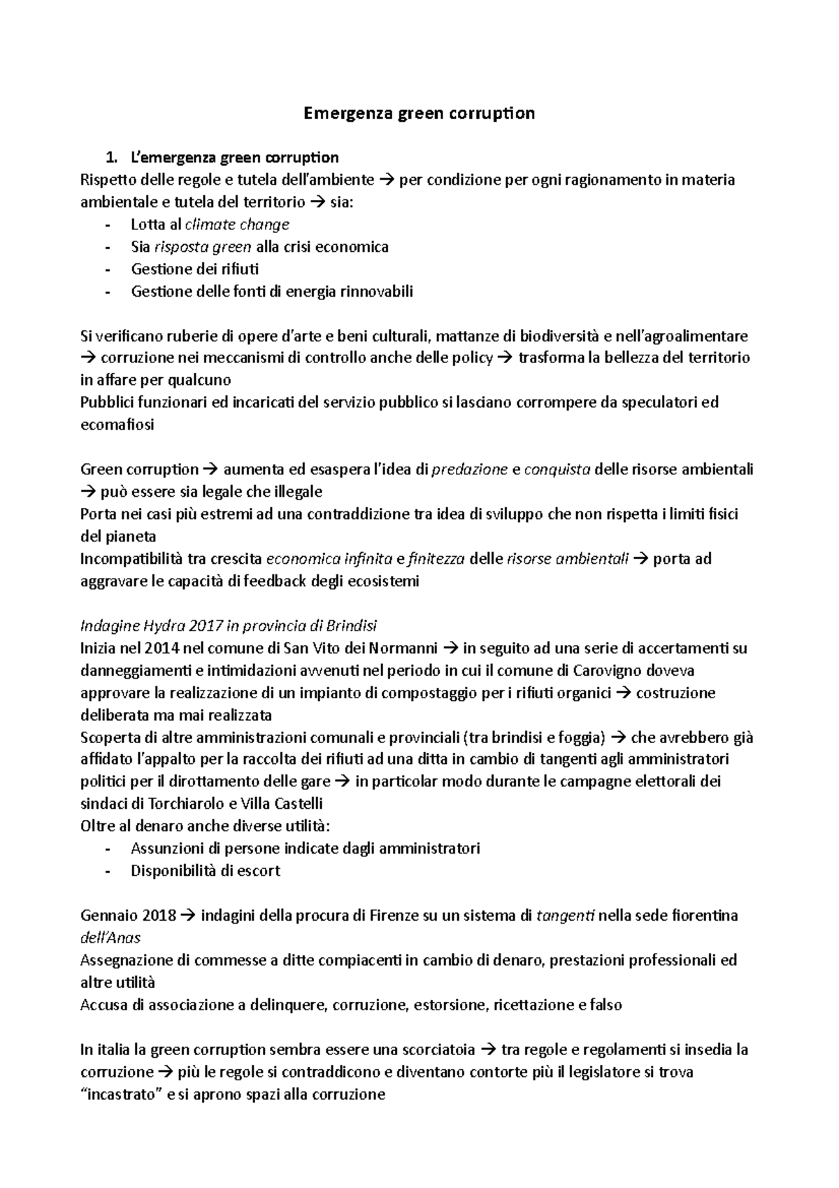 Emergenza green corruption - L’emergenza green corrupion Rispeto delle ...